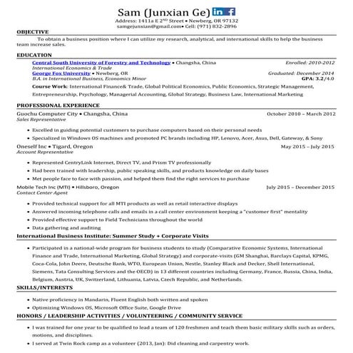 Sam‘s New Resume | PDF