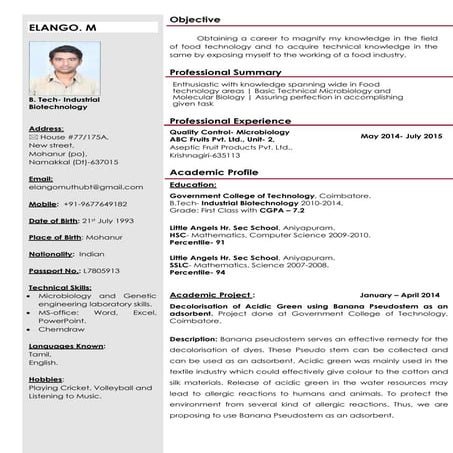 Elango CV | PDF