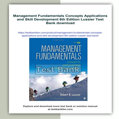 Management Fundamentals Concepts Applications and Skill Development 6th ...