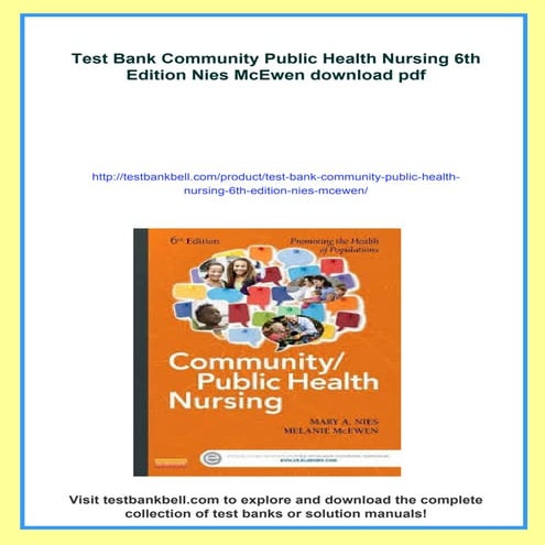Test Bank Community Public Health Nursing 6th Edition Nies McEwen | PDF