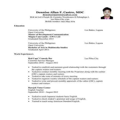 BS-Accountancy Graduate (Resume) | DOCX