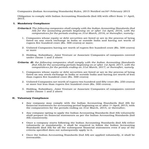 Note on Rules IND AS 2015 | PDF