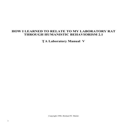 Rat Lab Manual | DOC