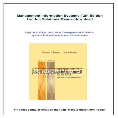 Management Information Systems 12th Edition Laudon Solutions Manual | PDF