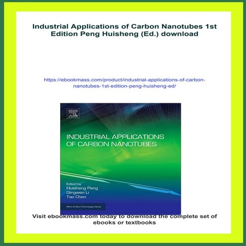 Industrial Applications of Carbon Nanotubes 1st Edition Peng Huisheng (Ed.) | PDF