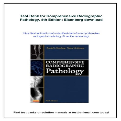 Test Bank for Comprehensive Radiographic Pathology, 5th Edition ...
