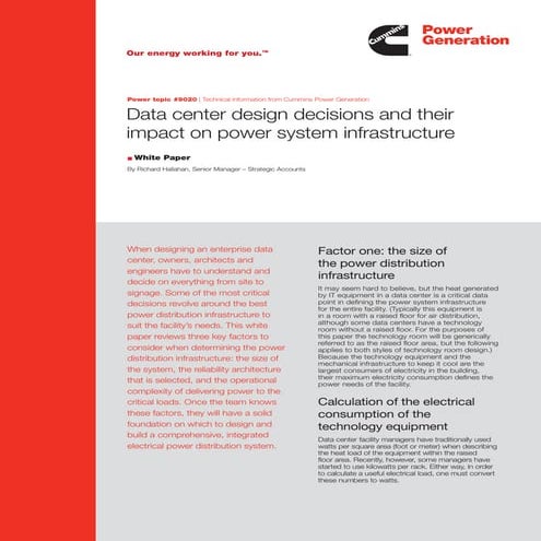 White Paper-Data Centers Design Decisions | PDF