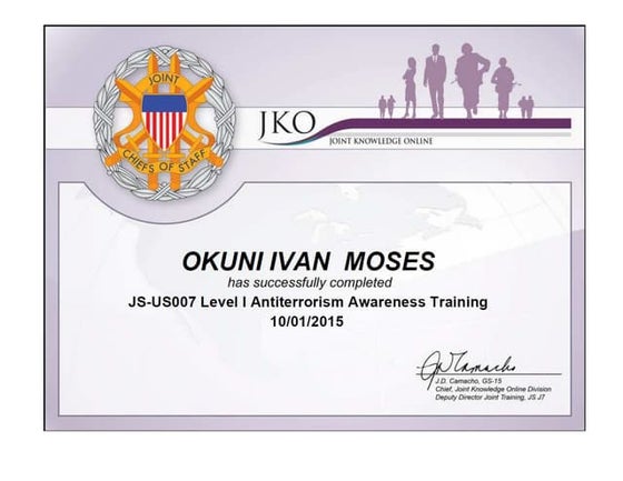 JKO Certificate | PPT