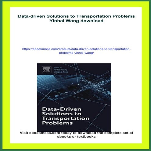 Data-driven Solutions to Transportation Problems Yinhai Wang | PDF