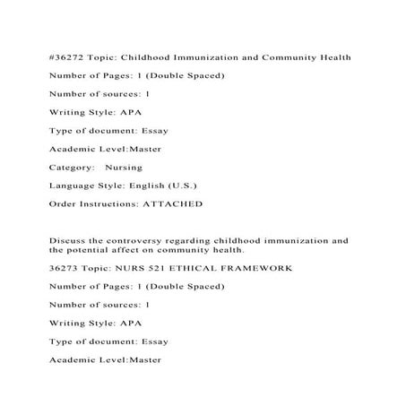 #36272 Topic Childhood Immunization and Community HealthNumber.docx