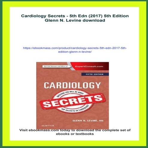 Cardiology Secrets - 5th Edn (2017) 5th Edition Glenn N. Levine | PDF