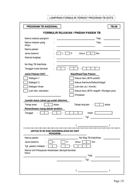 Form tuberkulosis terbaru tb 01 new form | PPT
