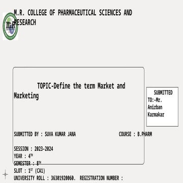 36301920060-SUVA KUMAR JANA-PHARMA MARKETING MANAGEMENT - Sayan Nandi.pptx