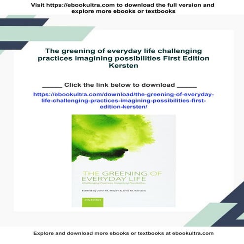 The greening of everyday life challenging practices imagining ...