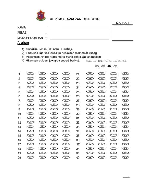 Muka depan kertas exam | DOCX