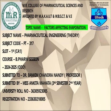 36305923005 - ANKITA MAHATA - PHARMACEUTICAL ENGINEERING - Ankita ...