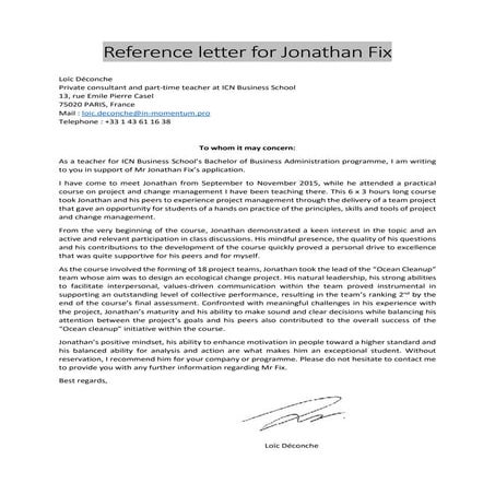 Max Loeffler Reference Letter | DOC