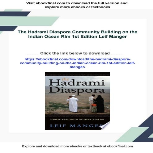 The Hadrami Diaspora Community Building on the Indian Ocean Rim 1st ...