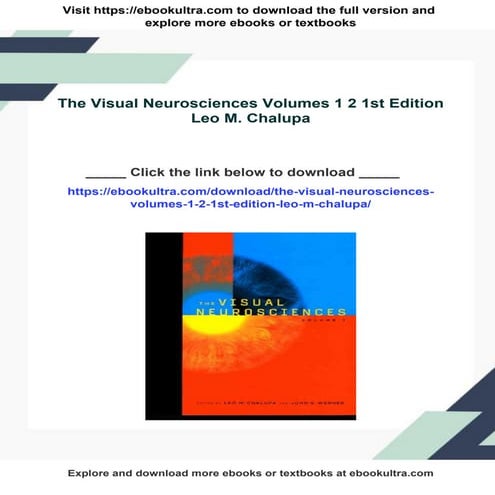 The Visual Neurosciences Volumes 1 2 1st Edition Leo M. Chalupa | PDF