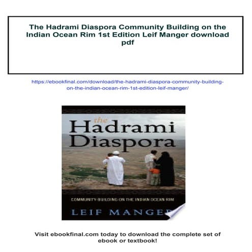 The Hadrami Diaspora Community Building on the Indian Ocean Rim 1st ...
