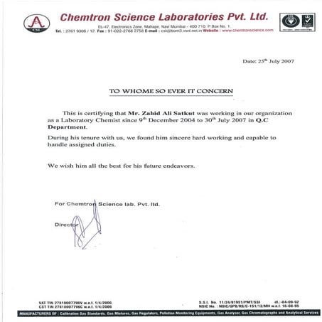 Chemtron certificate | PDF