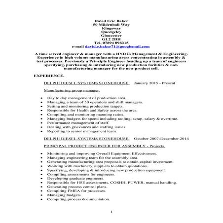 David Baker - CV | DOC