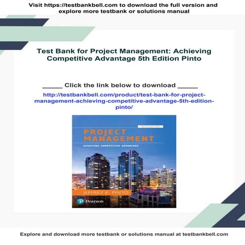 Test Bank for Project Management: Achieving Competitive Advantage 5th ...