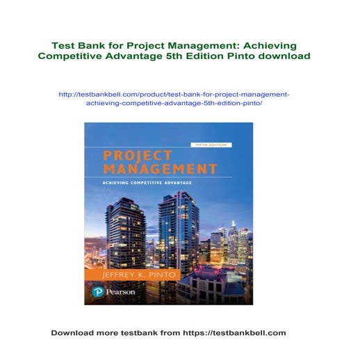Test Bank for Project Management: Achieving Competitive Advantage 5th ...