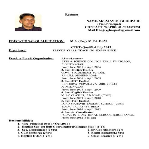 Ajay G. Profile | DOCX