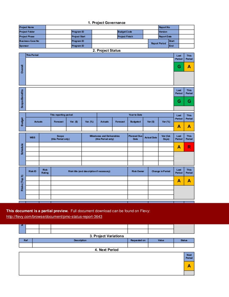 Pmo Status Report
