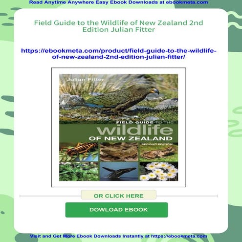 Field Guide to the Wildlife of New Zealand 2nd Edition Julian Fitter | PDF