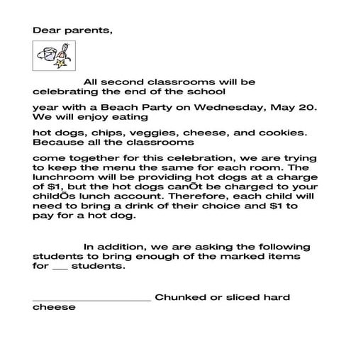 beach party note | DOC
