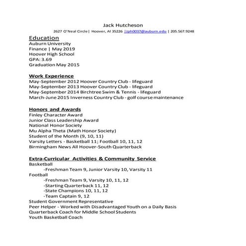 Jack Hutcheson resume | DOCX