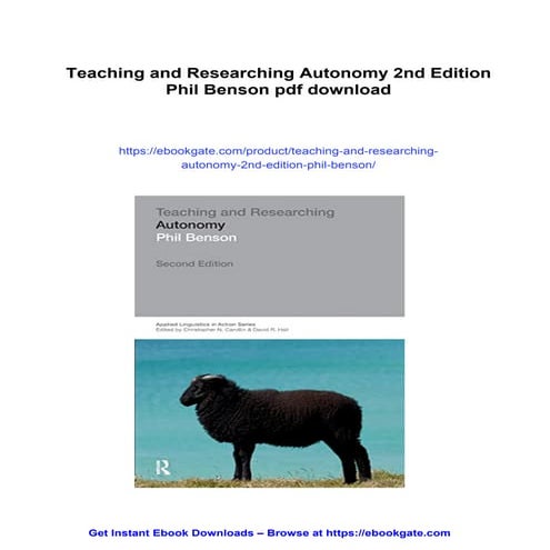Teaching and Researching Autonomy 2nd Edition Phil Benson | PDF