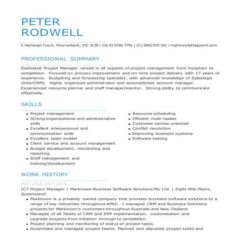 PETER RODWELL Resume 1 | DOCX