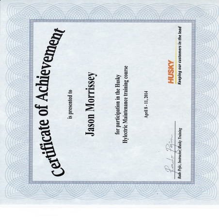 HUSKY Certificate | PDF