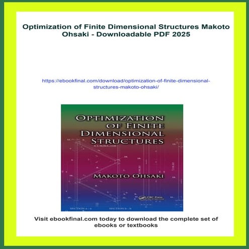 Optimization of Finite Dimensional Structures Makoto Ohsaki | PDF