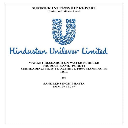 HUL PRODUCT MIX | PDF