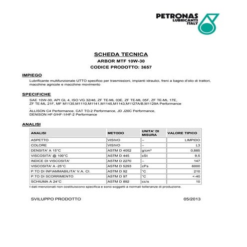 Arbor MTF Special 10W-30 - Fornid | PDF