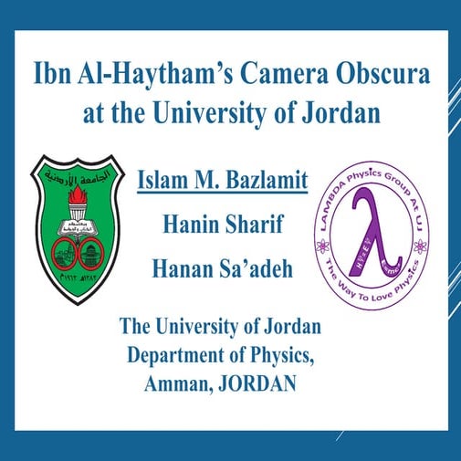 Ibn Al-haytham’s Camera Obscura at the University of | PDF