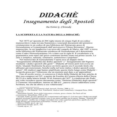 DIDACHE' | PDF
