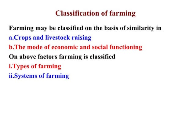 Lecture 12 Types of farming system | PDF