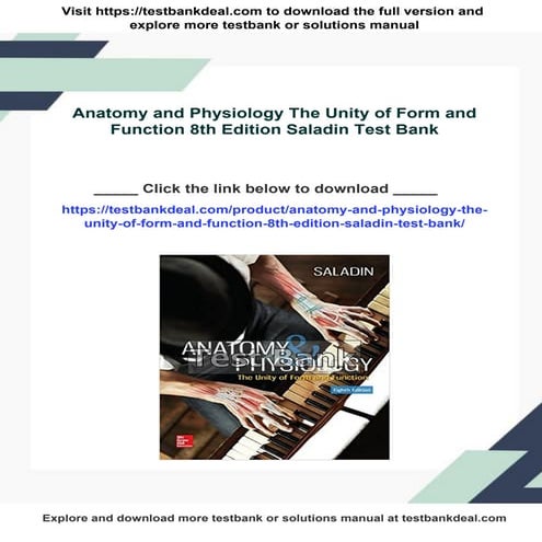 Anatomy and Physiology The Unity of Form and Function 8th Edition ...