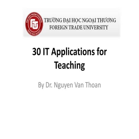 366 training ftu lectures - 20 it applications | PPTX
