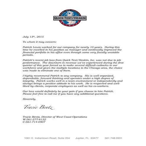 Rita Letter of Recommendation | DOC