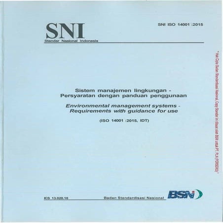 366933503 sni-iso-14001-2015-sistem-manajemen-lingkungan-persyaratan-dengan-panduan-penggunaan | PDF