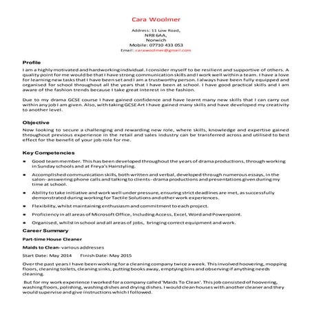 Catherine pritchard cv3 | DOCX