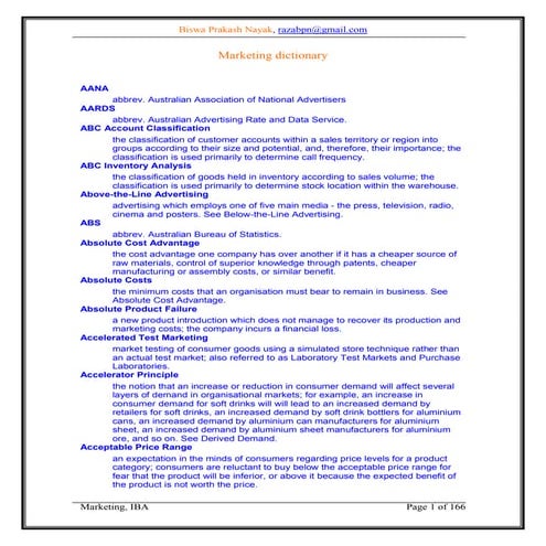 Marketing Dictionary | PDF | Sales | Business