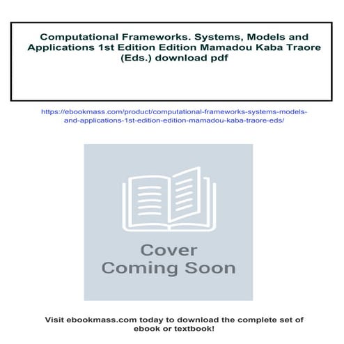 Computational Frameworks. Systems, Models and Applications 1st Edition Edition Mamadou Kaba ...