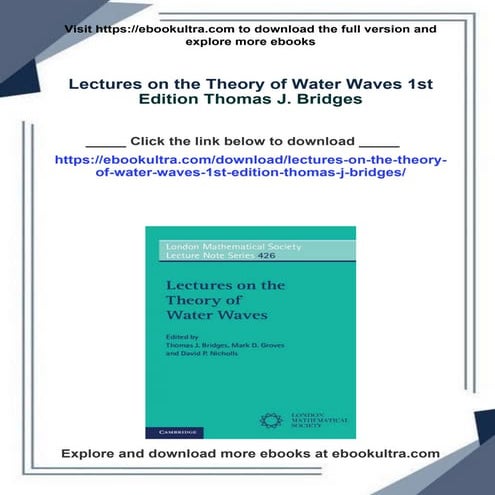 Lectures on the Theory of Water Waves 1st Edition Thomas J. Bridges | PDF